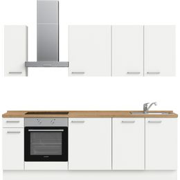 K&uuml;chenzeile Nobilia "Touch I", NEU: individuell anpassbar mit gratis Profi-Beratung", wei&szlig; (k&uuml;che: wei&szlig;, korpus: alpinwei&szlig;, arbeitsplatte: eiche sierra nachbildung), B:240,3cm H:216,6cm T:60cm, Komplettk&uuml;chen-Sets, K&uuml;chenzeile, vormontiert, Breite 240 cm, Ausrichtung w&auml;hlbar, wahlw. mit E-Ger&auml;ten