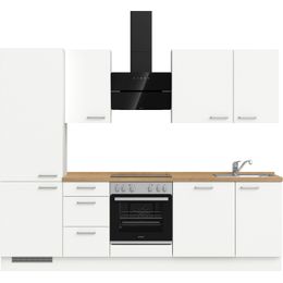 K&uuml;chenzeile Nobilia "Touch II", NEU: individuell anpassbar mit gratis Profi-Beratung", wei&szlig; (k&uuml;che: wei&szlig;, korpus: alpinwei&szlig;, arbeitsplatte: eiche sierra nachbildung), B:270,3cm H:216,6cm T:60cm, Komplettk&uuml;chen-Sets, K&uuml;chenzeile, vormontiert, Breite 270 cm, Ausrichtung w&auml;hlbar, wahlw. mit E-Ger&auml;ten