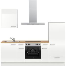 K&uuml;chenzeile Nobilia "Flash I", NEU: individuell anpassbar mit gratis Profi-Beratung", wei&szlig; (k&uuml;che: wei&szlig;, korpus: alpinwei&szlig;, arbeitsplatte: eiche sierra nachbildung), B:240,3cm H:216,6cm T:60cm, Komplettk&uuml;chen-Sets, K&uuml;chenzeile, vormontiert, Breite 240 cm, Ausrichtung w&auml;hlbar, wahlw. mit E-Ger&auml;ten