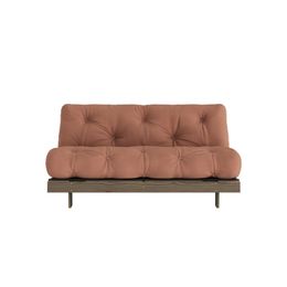 Daybett Karup Design "Roots Sofa Bed, Schlafsofa,, Bettfunktion, FSC-Massivholz", braun (clay braun), B:160cm H:85cm, Bezug: 80% Baumwolle, 20% Polyester, Daybetten, Inkl. Futonmatratze, Made in Europe, langlebig, B: 140 oder 160 cm