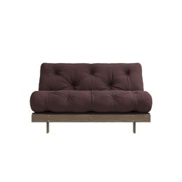 Daybett Karup Design "Roots Sofa Bed, Schlafsofa,, Bettfunktion, FSC-Massivholz", braun, B:140cm H:85cm, Bezug: 80% Baumwolle, 20% Polyester, Daybetten, Inkl. Futonmatratze, Made in Europe, langlebig, B: 140 oder 160 cm