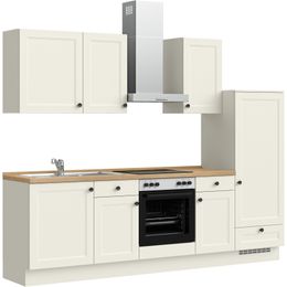 K&uuml;chenzeile Nobilia "Cascada I", NEU: individuell anpassbar mit gratis Profi-Beratung", wei&szlig; (k&uuml;che: wei&szlig;, korpus: lacklaminat wei&szlig;, arbeitsplatte: eiche sierra nachbildung), B:270,3cm H:216,6cm T:60cm, Komplettk&uuml;chen-Sets, K&uuml;chenzeile, vormontiert, Breite 270 cm, Ausrichtung w&auml;hlbar, wahlw. mit E-Ger&auml;ten