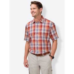 Kurzarmhemd Catamaran, Herren, Gr. 39/40, Normalgr&ouml;&szlig;en, orange (terra, kariert), 100% Baumwolle, gemustert, kariert, mehrfarbig, k&ouml;rpernah, Hemden