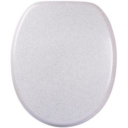 WC-Sitz Sanilo "Glitzer WC-Sitz mit Absenkautomatik, viele sch&ouml;ne Toilettensitze", wei&szlig;, B:37,7cm L:47cm, MDF - Mitteldichte Holzfaserplatte, WC-Sitze, Premium Toilettendeckel, moderner Klodeckel, leichte Montage