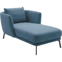 Sch&ouml;ner Wohnen Kollektion Chaiselongue "Pearl - 5 Jahre Hersteller-Garantie, auch in Boucl&eacute;. Recamiere, bequem", blau (blaugrau), B:101cm H:71cm T:161cm, 100% Polyester, SCH&Ouml;NER WOHNEN-KOLLEKTION, Sofas, Chaiselongue, Ma&szlig;e (B/H/T): 101/71/161 cm, F&uuml;&szlig;e aus Metall