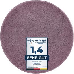 Badematte ANDIAMO "Arezzo, Badvorleger, Badezimmer Teppich, Duschvorleger", lila (lavendel), H:16mm, Polyester, Badematten, Badematte, Uni Farben, weich & kuschelig, auch in rund & als 2er Set erh&auml;ltlich