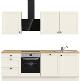 K&uuml;chenzeile Nobilia "Cascada II", NEU: individuell anpassbar mit gratis Profi-Beratung", wei&szlig; (k&uuml;che: wei&szlig;, korpus: lacklaminat wei&szlig;, arbeitsplatte: eiche sierra nachbildung), B:240,3cm H:216,6cm T:60cm, Komplettk&uuml;chen-Sets, K&uuml;chenzeile, vormontiert, Breite 240 cm, Ausrichtung w&auml;hlbar, wahlw. mit E-Ger&auml;ten