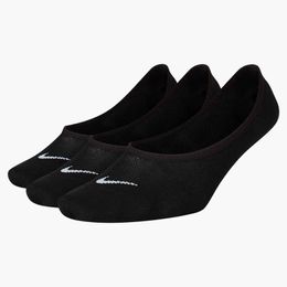 Funktionssocken Nike "3PPK WOMEN'S LIGHTWEIGHT FOOTIE", Damen, Gr. M (38/41), schwarz (schwarz, wei&szlig;), Obermaterial: 71% Baumwolle, 26% Nylon, 3% Elasthan, Socken, f&uuml;r sportliche Aktivit&auml;ten und Fitness, mit Mesh-Eins&auml;tzen