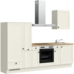 K&uuml;chenzeile Nobilia "Cascada I", NEU: individuell anpassbar mit gratis Profi-Beratung", wei&szlig; (k&uuml;che: wei&szlig;, korpus: lacklaminat wei&szlig;, arbeitsplatte: eiche sierra nachbildung), B:270,3cm H:216,6cm T:60cm, Komplettk&uuml;chen-Sets, K&uuml;chenzeile, vormontiert, Breite 270 cm, Ausrichtung w&auml;hlbar, wahlw. mit E-Ger&auml;ten