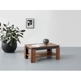 Couchtisch Hela "TIM", schwarz-wei&szlig; (oldw, schw), B:90cm H:40cm T:60cm, Tische, Couchtisch, mit Ablageboden, quadratisch oder rechteckig