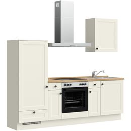 K&uuml;chenzeile Nobilia "Cascada I", NEU: individuell anpassbar mit gratis Profi-Beratung", wei&szlig; (k&uuml;che: wei&szlig;, korpus: lacklaminat wei&szlig;, arbeitsplatte: eiche sierra nachbildung), B:240,3cm H:216,6cm T:60cm, Komplettk&uuml;chen-Sets, K&uuml;chenzeile, vormontiert, Breite 240 cm, Ausrichtung w&auml;hlbar, wahlw. mit E-Ger&auml;ten