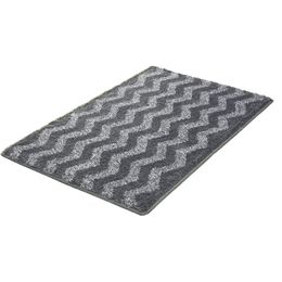 Badematte Kleine Wolke "&raquo;Zack&laquo;, Badvorleger, Badezimmer Teppich", schiefer, H:20mm, Polyacryl, Badematten, Badematte, Badteppich, modernes Zickzack Design, Ton in Ton