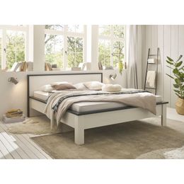 Einzelbett Home Affaire "SHERWOOD Liegefl&auml;che 90/140 oder 180x200 cm", wei&szlig; (pinie wei&szlig; dekor), B:200cm H:93cm L:213cm, Betten, aus FSC-zertifiziertem Holzwerkstoff, rustikaler Landhausstil