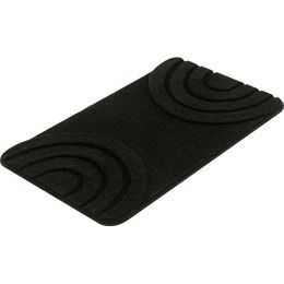 Badematte Kleine Wolke "Bow, Badvorleger, Badezimmer Teppich", schwarz, H:25mm, Polyacryl, Badematten, Badematte, Badteppich, Uni Faben, Hoch/Tief Effekt