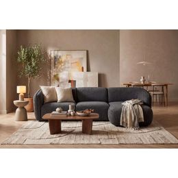 Ecksofa Home Affaire "OSTRUP Rundsofa, L-Form, Naturt&ouml;ne, Boucle oder Chenille", grau (graphite), B:280cm H:73cm T:152cm, 100% Polyester, Sofas, Ecksofa, Breite 280 cm, organische Form mit sanften Rundungen