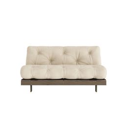 Daybett Karup Design "Roots Sofa Bed, Schlafsofa,, Bettfunktion, FSC-Massivholz", beige, B:160cm H:85cm, Bezug: 80% Baumwolle, 20% Polyester, Daybetten, Inkl. Futonmatratze, Made in Europe, langlebig, B: 140 oder 160 cm