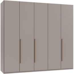 Dreht&uuml;renschrank wimex "London, erh&auml;ltlich in den Breiten 180cm, 225cm oder 270cm", grau (saharagrau, griffe artisan eiche nachbildung), B:225cm H:208cm T:58cm, Holzwerkstoff, Schr&auml;nke, Dreht&uuml;renschrank, wahlweise mit Basic- oder Premium-Ausstattung erh&auml;ltlich