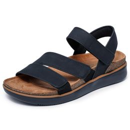 Sandale Skechers "LIFTED COMFORT", Damen, Gr. 41, schwarz, Lederimitat, Schuhe Sandale, Sommerschuh, Sandalette, Klettschuh mit Memory Foam