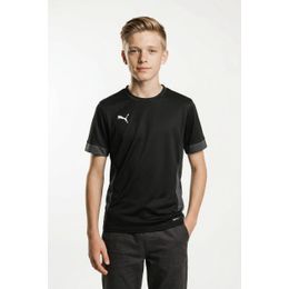 Fu&szlig;balltrikot Puma "TEAMGOAL MATCHDAY JERSEY JR", M&auml;dchen, Gr. 176, schwarz (Puma schwarz, Puma wei&szlig;, flat schwarz gray), Interlock, Obermaterial: 100% Polyester, unifarben, regular fit normal, Rundhals, Trikots Fu&szlig;balltrikot, f&uuml;r Jugendliche, Fu&szlig;ball, Kurzarm, sportlicher Stil, aus Polyester