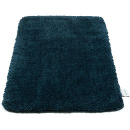 Badematte Tom Tailor HOME "Cozy Bath UNI, Badvorleger, Badezimmer Teppich", blau (petrol), H:27mm, Polyester, Badematten, Badematte, Badteppich, Uni Farben, rechteckig, in rund & oval erh&auml;ltlich
