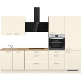 K&uuml;chenzeile Nobilia "Touch II", NEU: individuell anpassbar mit gratis Profi-Beratung", wei&szlig; (k&uuml;che: wei&szlig;, korpus: magnolia matt, arbeitsplatte: eiche sierra nachbildung), B:300,3cm H:216,6cm T:60cm, Komplettk&uuml;chen-Sets, K&uuml;chenzeile, vormontiert, Breite 300 cm, Ausrichtung w&auml;hlbar, wahlw. mit E-Ger&auml;ten