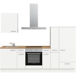 K&uuml;chenzeile Nobilia "Touch I", NEU: individuell anpassbar mit gratis Profi-Beratung", wei&szlig; (k&uuml;che: wei&szlig;, korpus: alpinwei&szlig;, arbeitsplatte: eiche sierra nachbildung), B:270,3cm H:216,6cm T:60cm, Komplettk&uuml;chen-Sets, K&uuml;chenzeile, vormontiert, Breite 270 cm, Ausrichtung w&auml;hlbar, wahlw. mit E-Ger&auml;ten