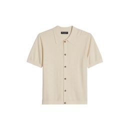 Marc O'Polo Kurzarmhemd MARC O'POLO, Herren, Gr. XL, N-Gr, linen wei&szlig;, Feinstrick, Obermaterial: 90% Baumwolle, 10% Leinen, unifarben, regular fit normal, Rippstrickb&uuml;ndchen, Hemden, Baumwoll-Mix mit Leinen