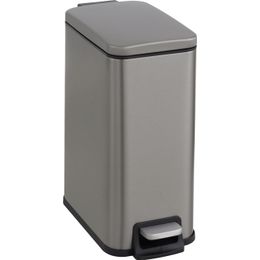 M&uuml;lleimer OTTO HOME "Joonah, Soft Close, schmal und kompakt", metal grau, B:14,3cm H:32,6cm T:27,36cm, Edelstahl, M&uuml;lleimer, M&uuml;lleimer, Nischen-M&uuml;lleimer, Treteimer, Kosmetikeimer mit Deckel