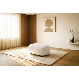 Polsterhocker Home Affaire "OSTRUP, Naturt&ouml;ne, Boucle oder Chenille", wei&szlig; (ivory), B:90cm H:42cm T:64cm, 100% PES, Hocker, Polsterhocker, 90x64 cm, organische Form mit sanften Rundungen