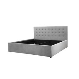 Polsterbett OTTO HOME "Hamar, Knopfsteppung im Kopfteil, bis 250 KG belastbar", grau (hellgrau, hellgrau, hellgrau), B:189cm H:105cm L:217cm, 100% Polyester, Betten, Polsterbett, in verschiedenen Gr&ouml;&szlig;en und Stoffen und Farben