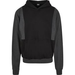 Hoodie Urban Classics "Urban Classics Herren Cut On Sleeve Hoody", Herren, Gr. S, schwarz, charcoal, 65% Baumwolle, 35% Polyester, ohne Ausschnitt, Sweatshirts Hoodie