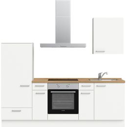 K&uuml;chenzeile Nobilia "Touch I", NEU: individuell anpassbar mit gratis Profi-Beratung", wei&szlig; (k&uuml;che: wei&szlig;, korpus: alpinwei&szlig;, arbeitsplatte: eiche sierra nachbildung), B:240,3cm H:216,6cm T:60cm, Komplettk&uuml;chen-Sets, K&uuml;chenzeile, vormontiert, Breite 240 cm, Ausrichtung w&auml;hlbar, wahlw. mit E-Ger&auml;ten