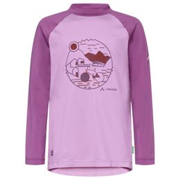 T-Shirt Vaude "Kids Solaro LS T-Shirt III", M&auml;dchen, Gr. 134/140, raspberry, Jersey, Obermaterial: 91% Polyester, 9% Elasthan, normal, Rundhals, Shirts T-Shirt, f&uuml;r Kinder, Langarm, hoher UV-Schutz, elastisches Material