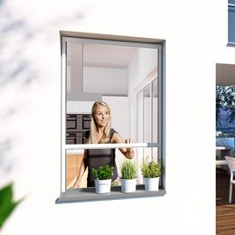 Insektenschutzrollo Windhager "Plus f&uuml;r Fenster, Fliegengitter Rollo aus Alu", grau (wei&szlig;), B:130cm H:160cm, Fiberglas, Rollos, M&uuml;ckennetz zum einfachen &Ouml;ffnen, Schlie&szlig;en, 130 x 160 cm, wei&szlig;