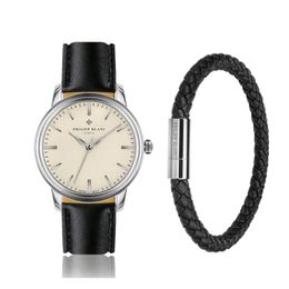 Quarzuhr PHILIPP BLANC "SPA3-1", schwarz, Armbanduhren, Herren, Quarzuhr