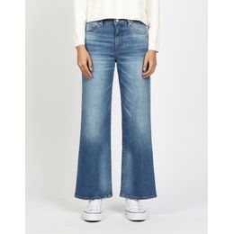Weite Jeans Gang "94CARLOTTA", Damen, Gr. 33, N-Gr, fab wash, Denim/Jeans, Obermaterial: 98% Baumwolle, 2% Elasthan, weit bodenlang, Jeans, weiter Fit im bodenlangen Palazzo-Style