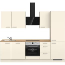 K&uuml;chenzeile Nobilia "Touch II", NEU: individuell anpassbar mit gratis Profi-Beratung", wei&szlig; (k&uuml;che: wei&szlig;, korpus: magnolia matt, arbeitsplatte: eiche sierra nachbildung), B:270,3cm H:216,6cm T:60cm, Komplettk&uuml;chen-Sets, K&uuml;chenzeile, vormontiert, Breite 270 cm, Ausrichtung w&auml;hlbar, wahlw. mit E-Ger&auml;ten