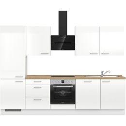 K&uuml;chenzeile Nobilia "Flash II", NEU: individuell anpassbar mit gratis Profi-Beratung", wei&szlig; (k&uuml;che: wei&szlig;, korpus: alpinwei&szlig;, arbeitsplatte: eiche sierra nachbildung), B:300,3cm H:216,6cm T:60cm, Komplettk&uuml;chen-Sets, K&uuml;chenzeile, vormontiert, Breite 300 cm, Ausrichtung w&auml;hlbar, wahlw. mit E-Ger&auml;ten