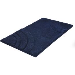 Badematte Kleine Wolke "&raquo;Saturn&laquo;, Badvorleger, Badezimmer Teppich", blau (navy), H:25mm, Polyacryl, Badematten, Badematte, Badteppich, Uni Farben, modernes Design, Hoch-Tief Effekt