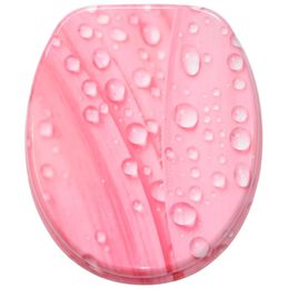 WC-Sitz Sanilo "Pink Flower mit Absenkautomatik & Quick Release", pink, B:37,7cm L:47cm, MDF - Mitteldichte Holzfaserplatte, WC-Sitze, Premium Toilettendeckel, abnehmbar, leichte Montage von oben
