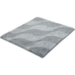 Badematte Kleine Wolke "&raquo;Onda&laquo;, Badvorleger, Badezimmer Teppich", grau (anthrazit), H:15mm, Polyacryl, Badematten, Badematte, Badteppich, modernes Ton in Ton Wellendesign, flauschig