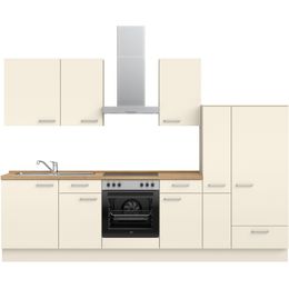 K&uuml;chenzeile Nobilia "Touch I", NEU: individuell anpassbar mit gratis Profi-Beratung", wei&szlig; (k&uuml;che: wei&szlig;, korpus: magnolia matt, arbeitsplatte: eiche sierra nachbildung), B:300,3cm H:216,6cm T:60cm, Komplettk&uuml;chen-Sets, K&uuml;chenzeile, vormontiert, Breite 300 cm, Ausrichtung w&auml;hlbar, wahlw. mit E-Ger&auml;ten