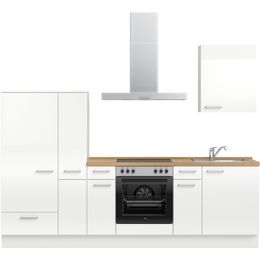 K&uuml;chenzeile Nobilia "Flash I", NEU: individuell anpassbar mit gratis Profi-Beratung", wei&szlig; (k&uuml;che: wei&szlig;, korpus: alpinwei&szlig;, arbeitsplatte: eiche sierra nachbildung), B:270,3cm H:216,6cm T:60cm, Komplettk&uuml;chen-Sets, K&uuml;chenzeile, vormontiert, Breite 270 cm, Ausrichtung w&auml;hlbar, wahlw. mit E-Ger&auml;ten