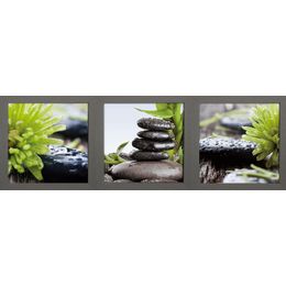 Bild mit Rahmen B&Ouml;NNINGHOFF "Spa- Steine", grau (farbe bild(er): anthrazit), B:23cm H:23cm T:2cm, MDF, Papier, Bilder