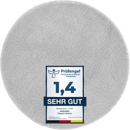 Badematte ANDIAMO "Arezzo, Badvorleger, Badezimmer Teppich, Duschvorleger", grau, H:16mm, Polyester, Badematten, Badematte, Uni Farben, weich & kuschelig, auch in rund & als 2er Set erh&auml;ltlich