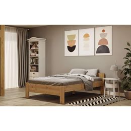 Massivholzbett OTTO HOME "Hero, hohe Belastbarkeit, FSC-zertifizierte Kiefer", beige (natur, natur, natur), B:150cm H:70cm L:207cm, Betten, Massivholzbett, aus massiver Kiefer, inklusive Lattenrost, zeitloses Design