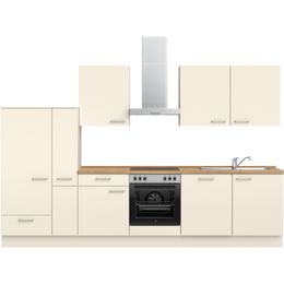 K&uuml;chenzeile Nobilia "Touch I", NEU: individuell anpassbar mit gratis Profi-Beratung", wei&szlig; (k&uuml;che: wei&szlig;, korpus: magnolia matt, arbeitsplatte: eiche sierra nachbildung), B:330,3cm H:216,6cm T:60cm, Komplettk&uuml;chen-Sets, K&uuml;chenzeile, vormontiert, Breite 330 cm, Ausrichtung w&auml;hlbar, wahlw. mit E-Ger&auml;ten
