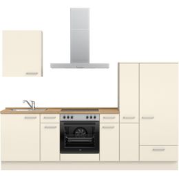 K&uuml;chenzeile Nobilia "Touch I", NEU: individuell anpassbar mit gratis Profi-Beratung", wei&szlig; (k&uuml;che: wei&szlig;, korpus: magnolia matt, arbeitsplatte: eiche sierra nachbildung), B:270,3cm H:216,6cm T:60cm, Komplettk&uuml;chen-Sets, K&uuml;chenzeile, vormontiert, Breite 270 cm, Ausrichtung w&auml;hlbar, wahlw. mit E-Ger&auml;ten