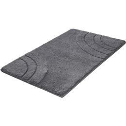 Badematte Kleine Wolke "&raquo;Saturn&laquo;, Badvorleger, Badezimmer Teppich", grau (anthrazit), H:25mm, Polyacryl, Badematten, Badematte, Badteppich, Uni Farben, modernes Design, Hoch-Tief Effekt