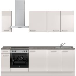 K&uuml;chenzeile Nobilia "Flash I", NEU: individuell anpassbar mit gratis Profi-Beratung", grau (k&uuml;che: grau, korpus: seidengrau, arbeitsplatte: beton schiefergrau nachbildung), B:240,3cm H:216,6cm T:60cm, Komplettk&uuml;chen-Sets, K&uuml;chenzeile, vormontiert, Breite 240 cm, Ausrichtung w&auml;hlbar, wahlw. mit E-Ger&auml;ten